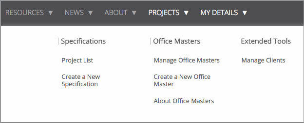 The Masterspec Dashboard - Masterspec